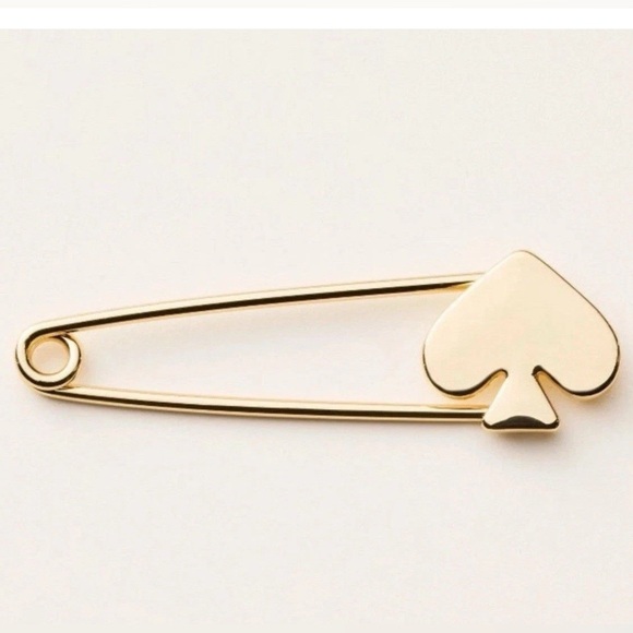 kate spade | Jewelry | Nib Kate Spade Brooch Gold Safety Pin Brooch ...